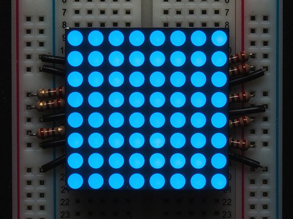 Small 1.2" 8x8 Ultra Bright Blue LED Matrix - Elmwood Electronics