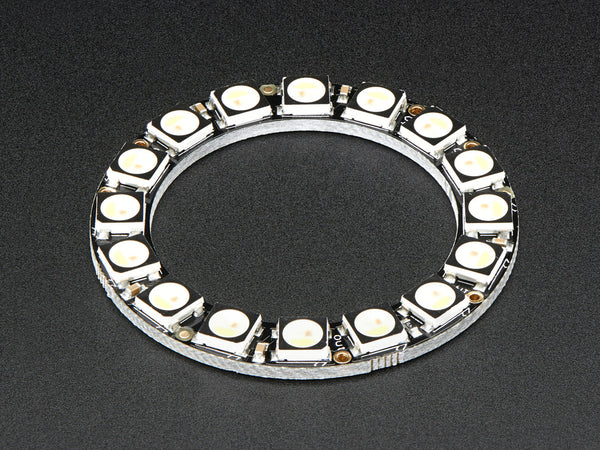 NeoPixel Ring - 16 x 5050 RGBW LEDs w/ Integrated Drivers - Cool White ...