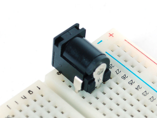 Breadboard-friendly 2.1mm DC barrel jack - Elmwood Electronics